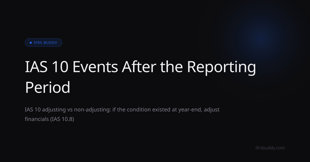 IAS 10 Events After the Reporting Period | IFRS Buddy
