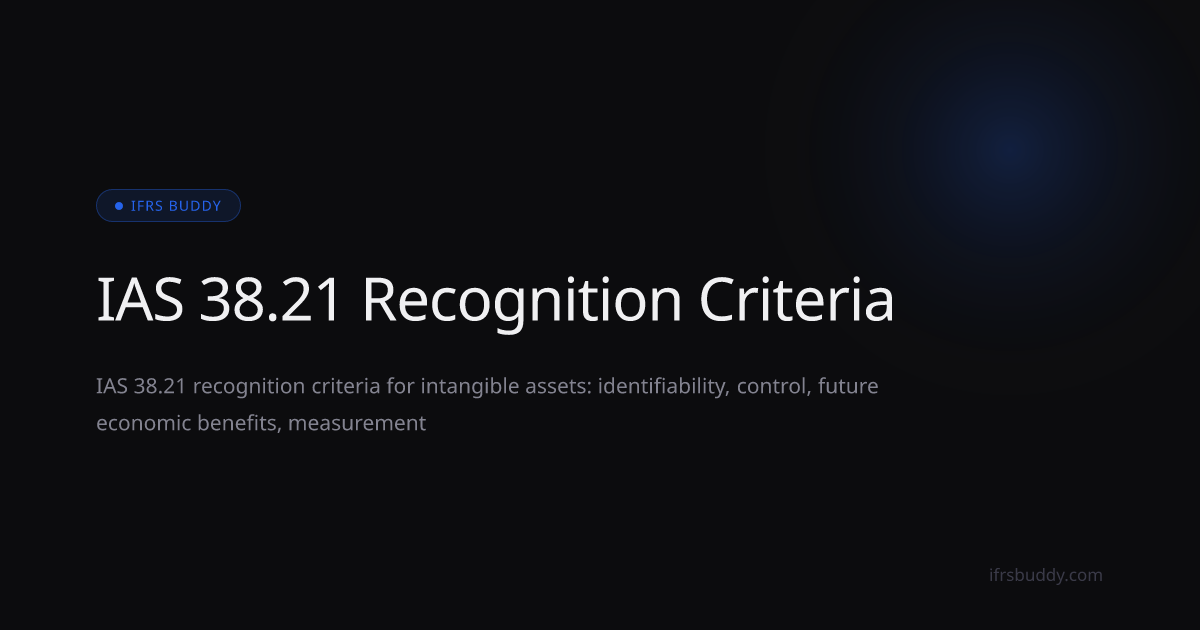 IAS 38.21 Recognition Criteria | IFRS Buddy