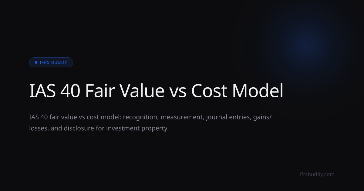 IAS 40 Fair Value vs Cost Model | IFRS Buddy