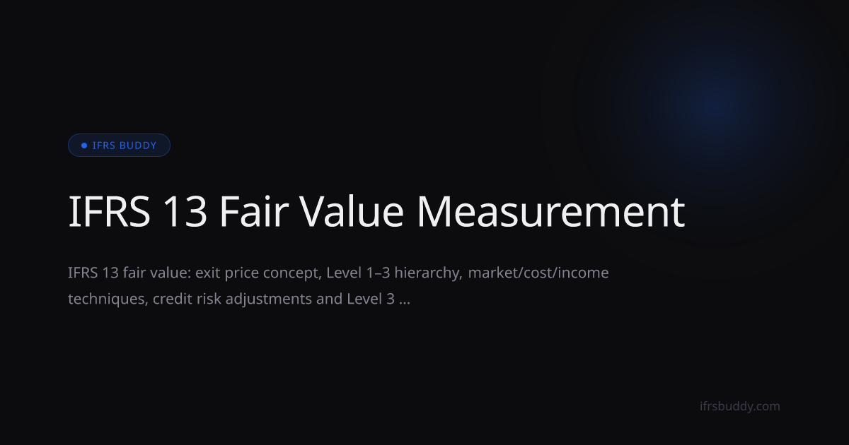 IFRS 13 Fair Value Measurement | IFRS Buddy